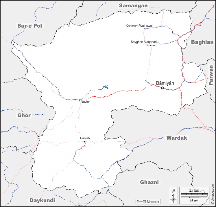 Bamiyán Mapa gratuito, mapa mudo gratuito, mapa en blanco gratuito ...