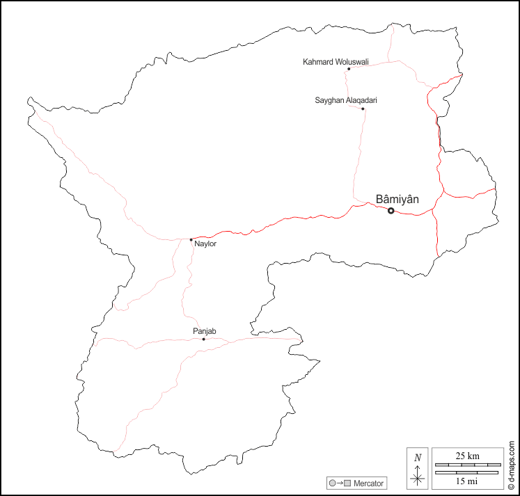 Bamiyan, d-maps.com: carte géographique gratuite, carte géographique ...