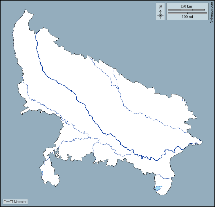 Uttar Pradesh, d-maps.com: mapa gratuito, mapa mudo gratuito, mapa en ...