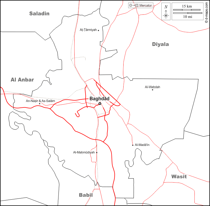 Bagdad Mapa gratuito, mapa mudo gratuito, mapa en blanco gratuito ...