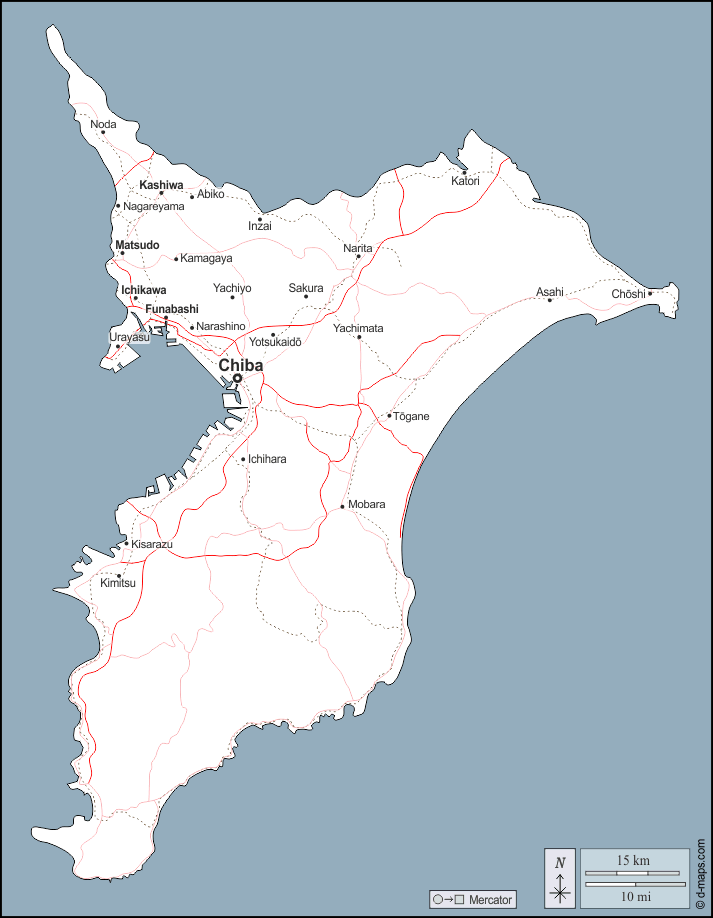 Chiba free map, free blank map, free outline map, free base map outline ...