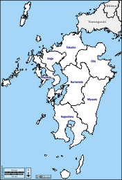 Kyushu: d-maps.com: free maps, free blank maps, free outline maps, free ...