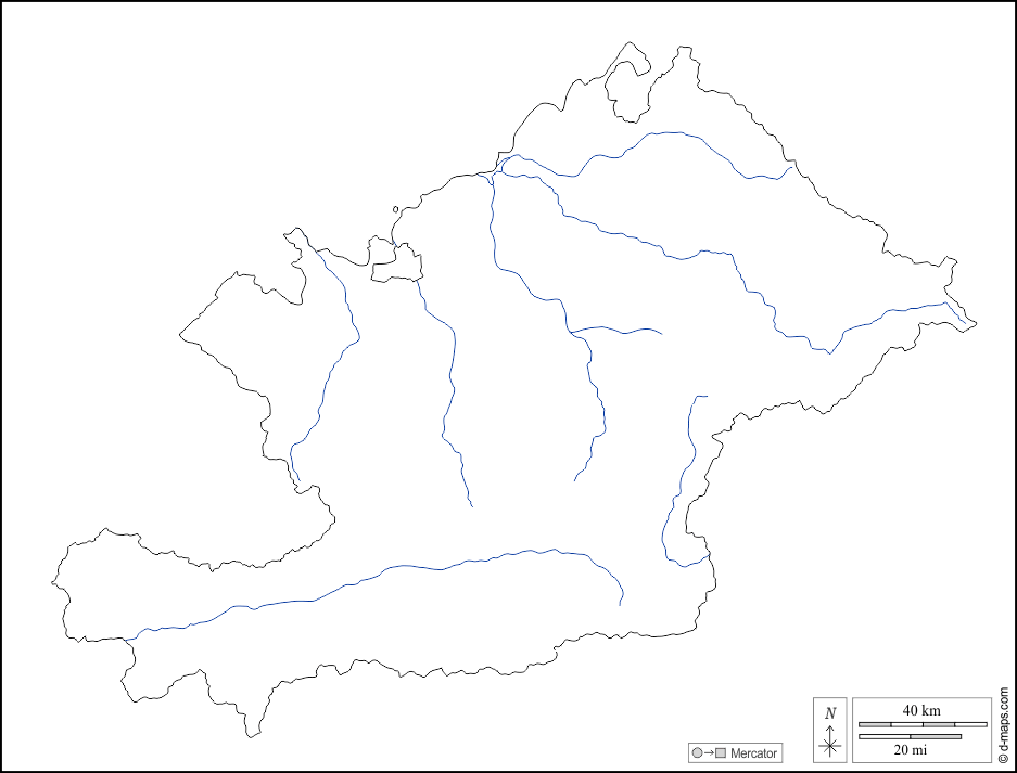 Osch Gebiet, d-maps.com: Kostenlose Karten, kostenlose stumme Karte ...