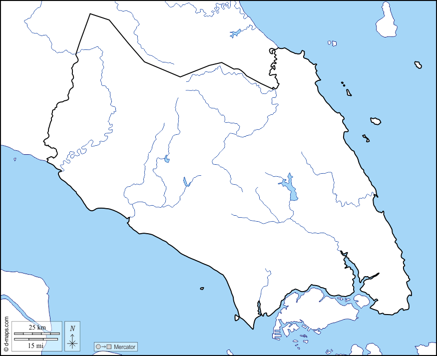 Johore mapa livre, mapa em branco livre, mapa livre do esboço, mapa ...