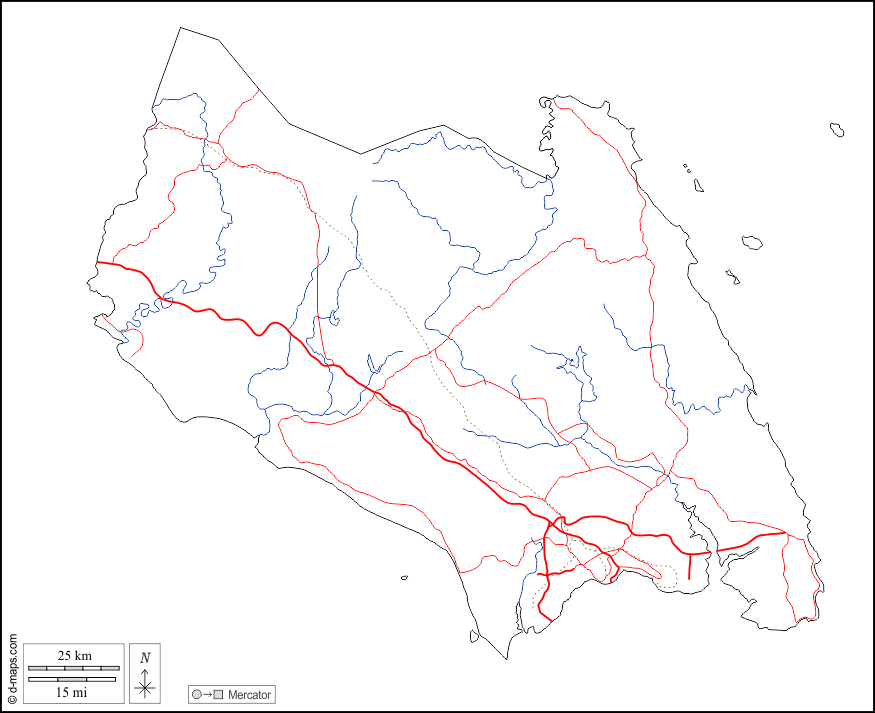 Johor, d-maps.com: free map, free blank map, free outline map, free ...