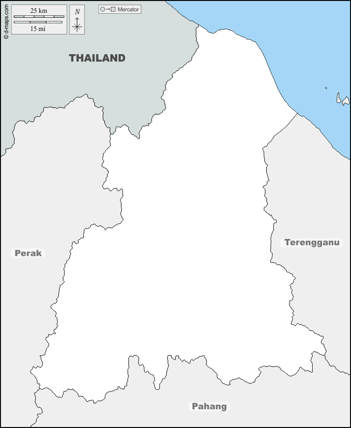 Kelantan, d-maps.com: free map, free blank map, free outline map, free ...