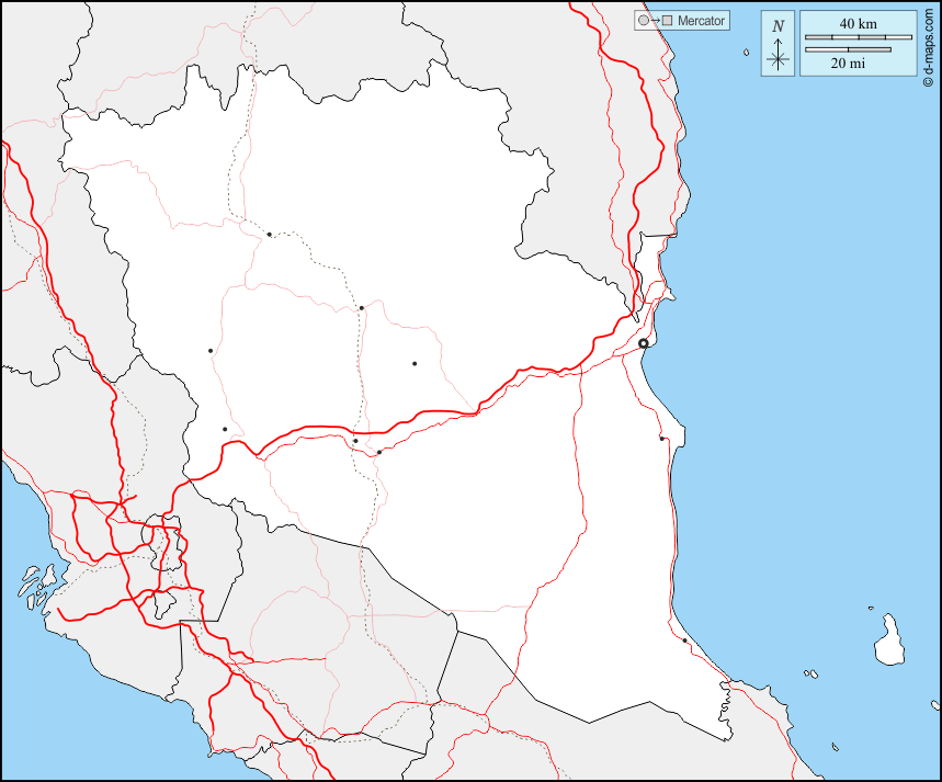 Pahang, d-maps.com: free map, free blank map, free outline map, free ...