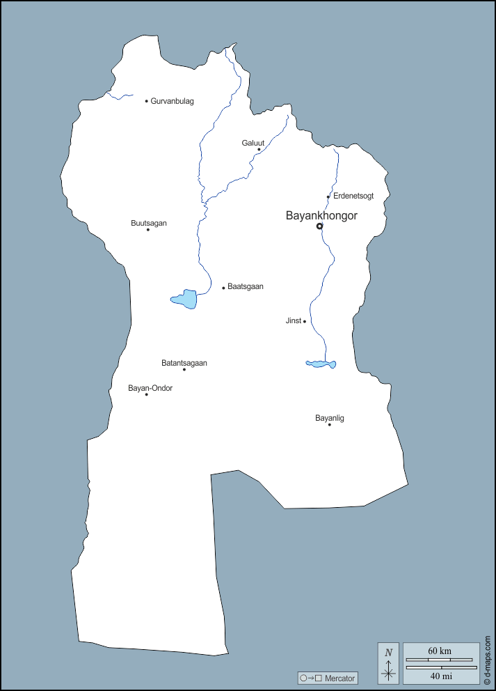 Bayankhongor free map, free blank map, free outline map, free base map ...