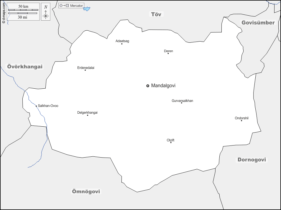 Dundgobi free map, free blank map, free outline map, free base map ...