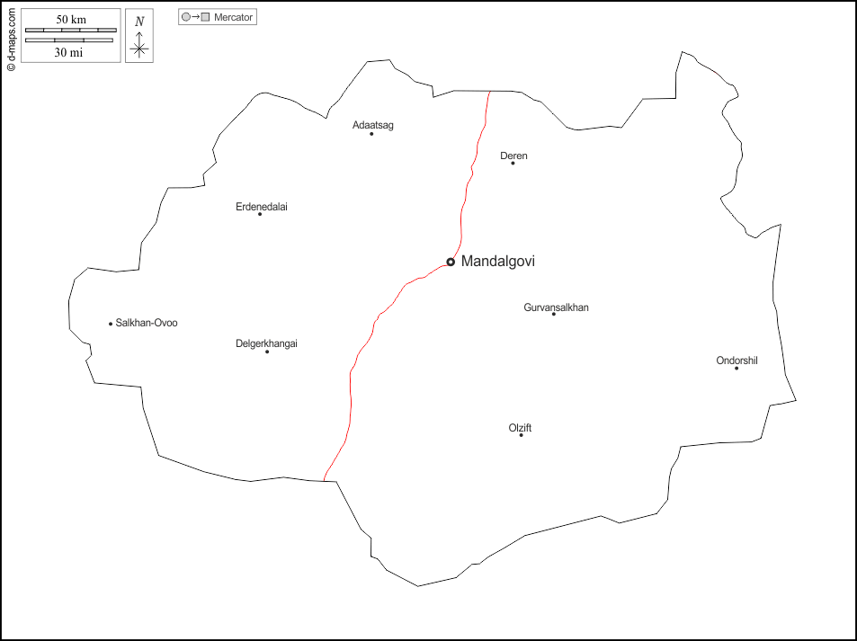 Dundgobi carte géographique gratuite, carte géographique muette ...