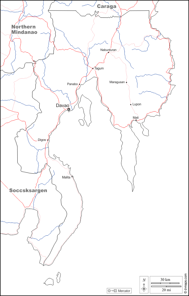Davao, d-maps.com: free map, free blank map, free outline map, free ...