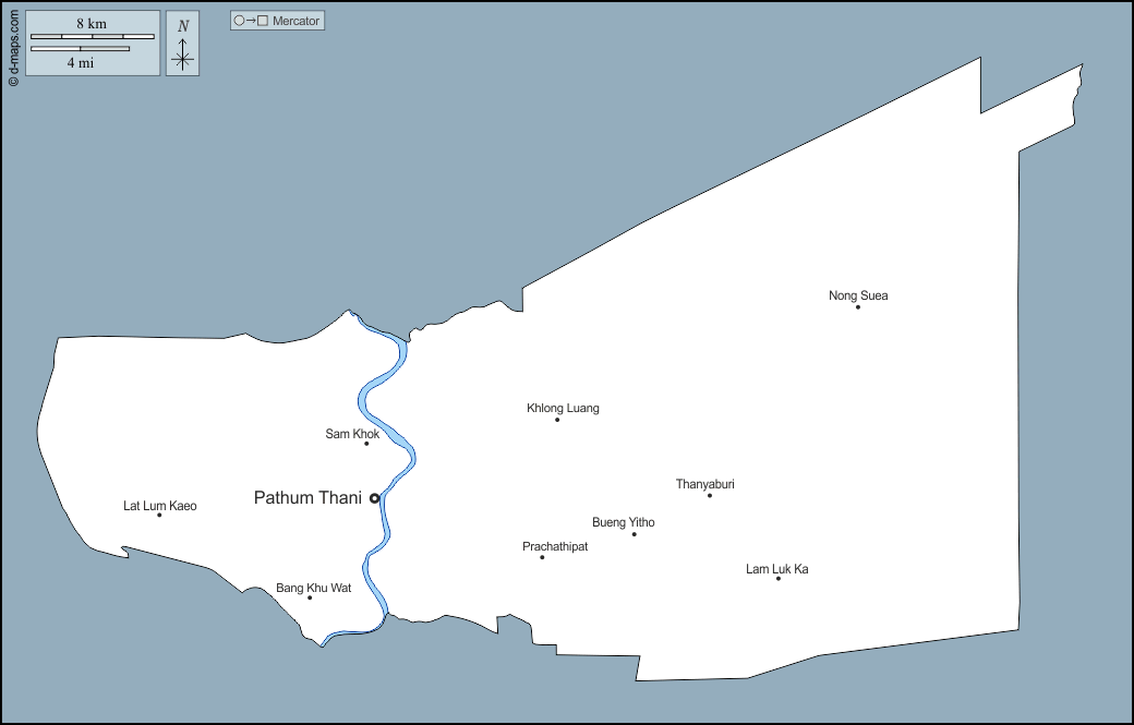 Pathum Thani Mapa gratuito, mapa mudo gratuito, mapa en blanco gratuito ...