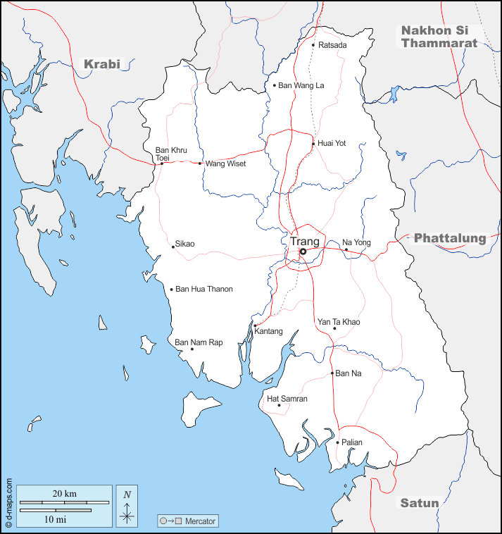 Trang, d-maps.com: free map, free blank map, free outline map, free ...