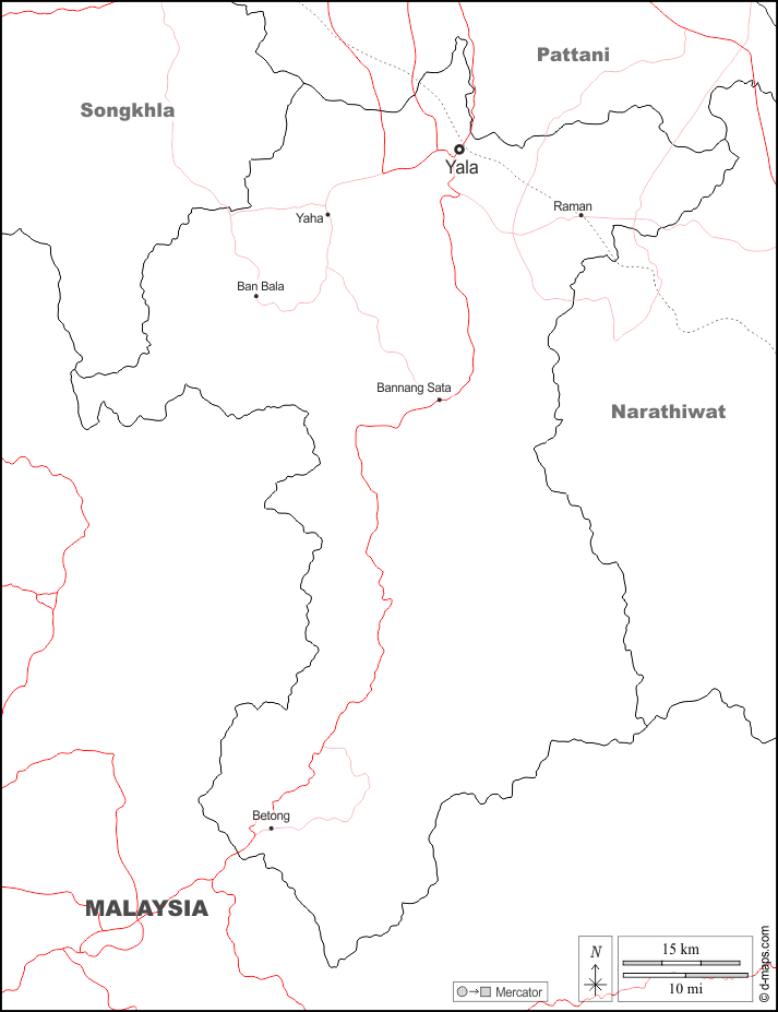 Yala, d-maps.com: mapa gratuito, mapa mudo gratuito, mapa en blanco ...