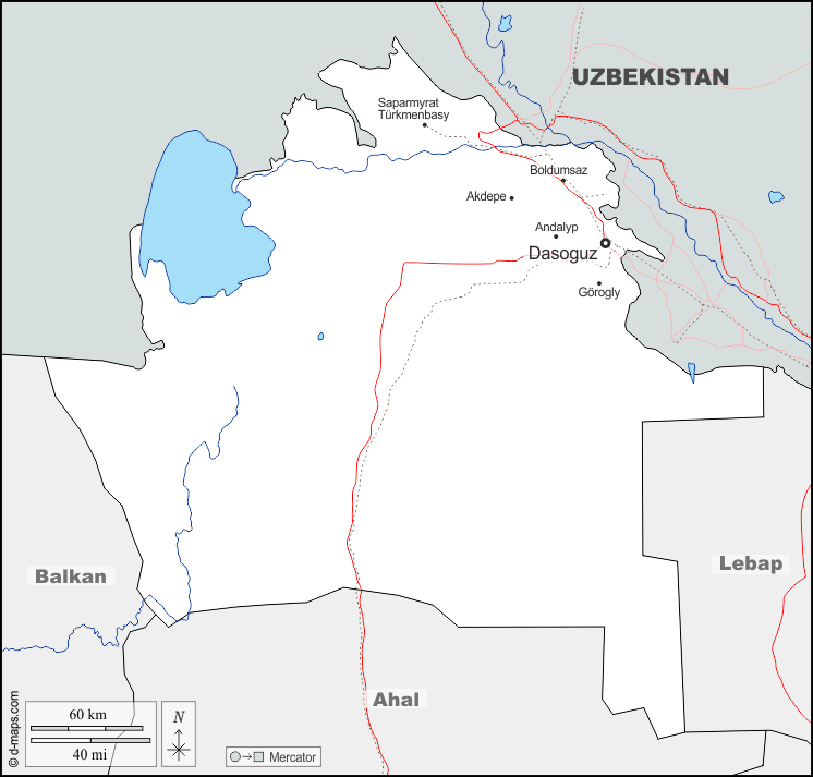 Daşoguz free map, free blank map, free outline map, free base map ...