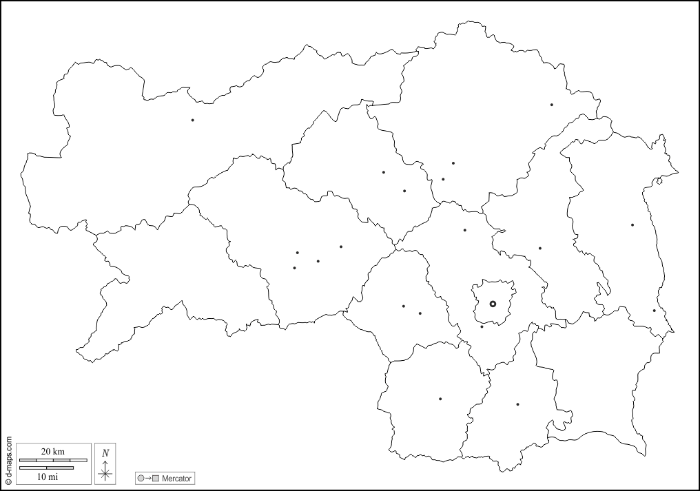 Styria free map, free blank map, free outline map, free base map ...