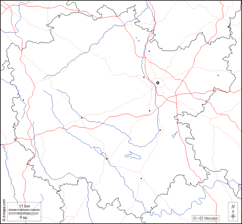 Middle Franconia district, d-maps.com: free map, free blank map, free ...