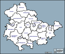 Thuringia: Free maps, free blank maps, free outline maps, free base maps