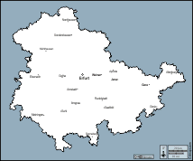 Thuringia: Free maps, free blank maps, free outline maps, free base maps