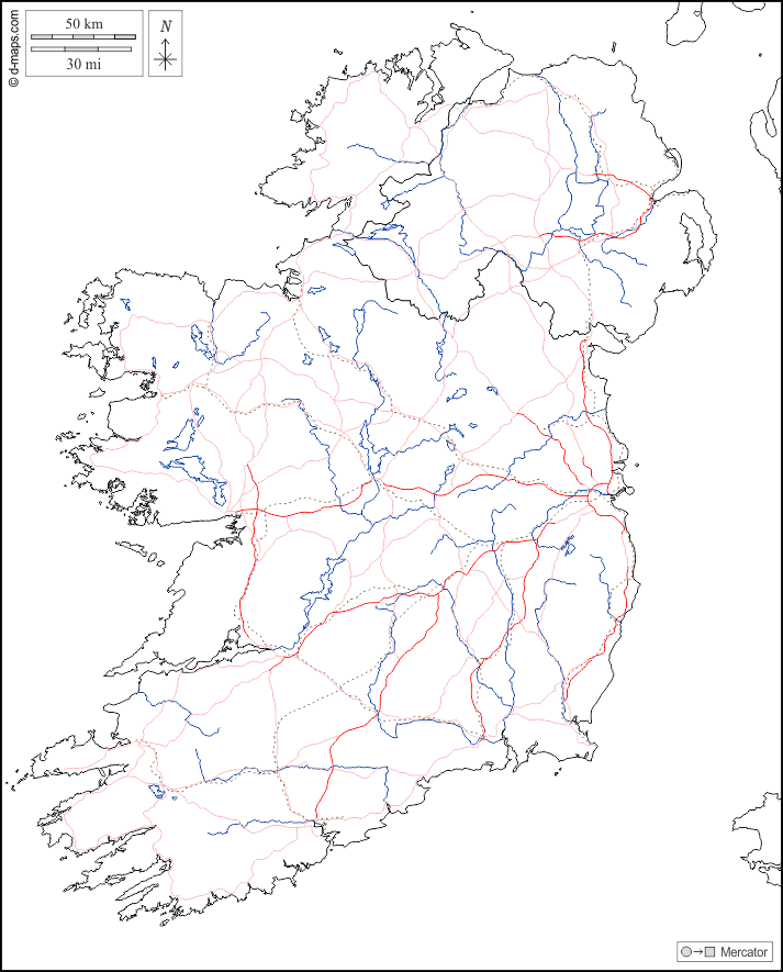 Ireland, d-maps.com: free map, free blank map, free outline map, free ...