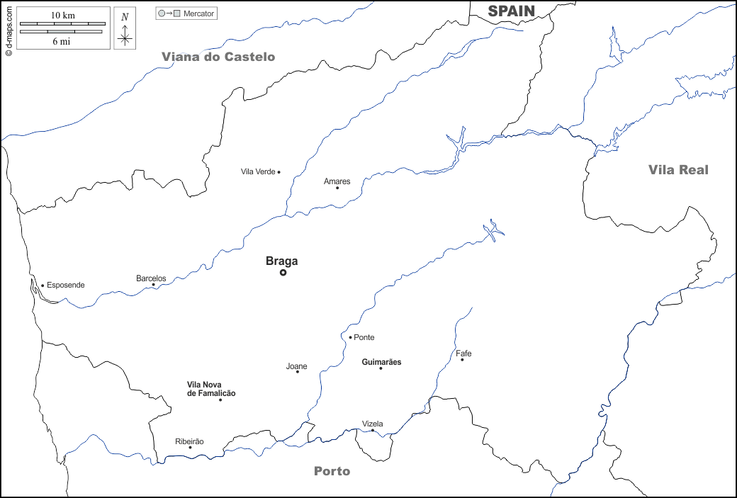 Braga Mapa gratuito, mapa mudo gratuito, mapa en blanco gratuito ...
