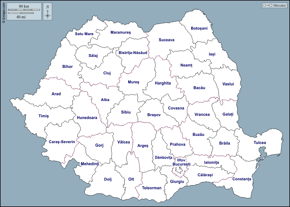 Romania free map, free blank map, free outline map, free base map ...