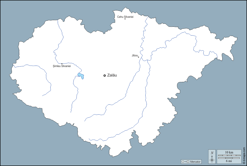 Sălaj Mapa gratuito, mapa mudo gratuito, mapa en blanco gratuito ...