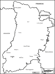 Lérida: mapas gratuitos, mapas mudos gratuitos, mapas en blanco ...