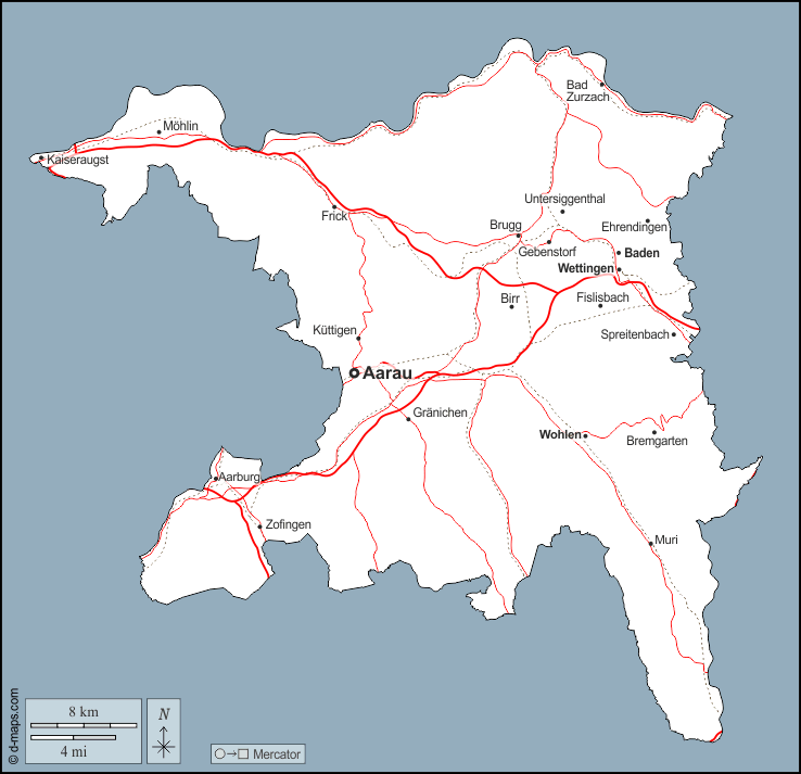 Argovie carte géographique gratuite, carte géographique muette gratuite ...