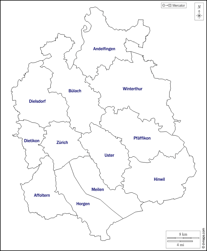 Zurich carte géographique gratuite, carte géographique muette gratuite ...