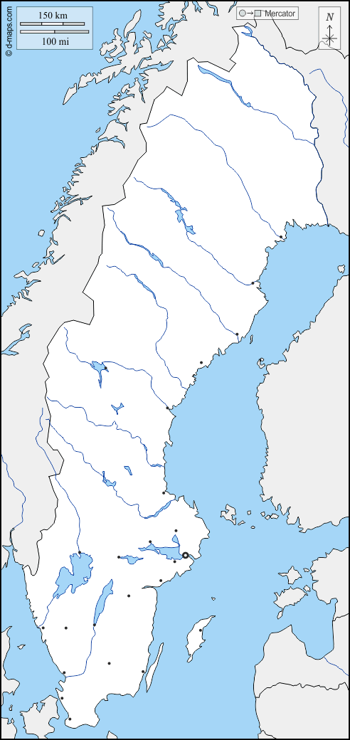 Sweden, d-maps.com: free map, free blank map, free outline map, free ...