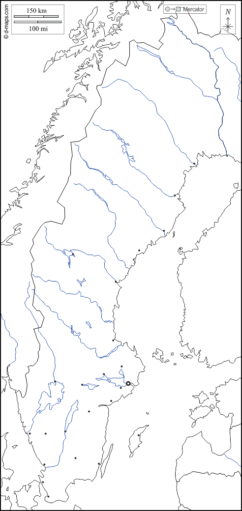 Sweden free map, free blank map, free outline map, free base map ...