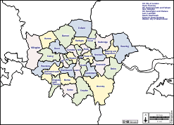 Greater London: Free maps, free blank maps, free outline maps, free ...