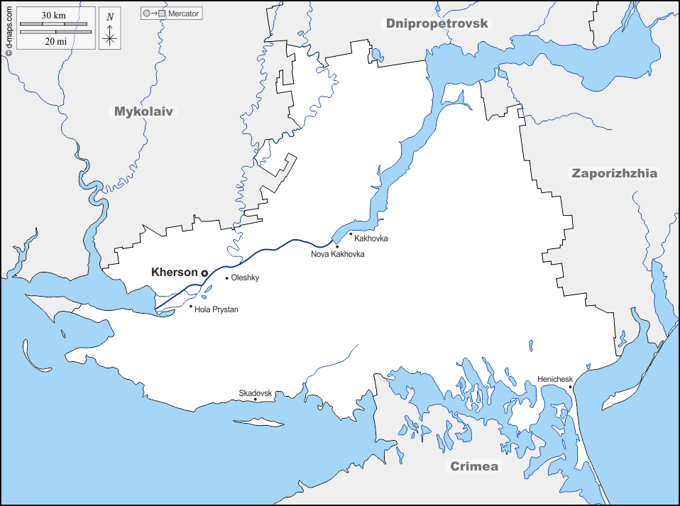 Kherson, d-maps.com: free map, free blank map, free outline map, free ...