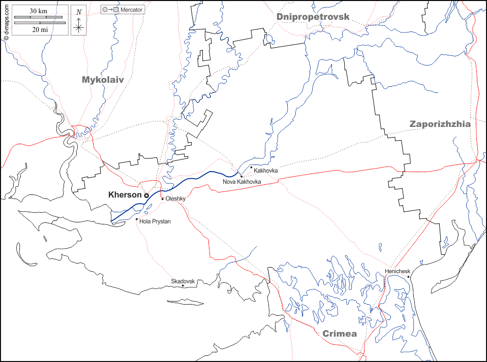 Kherson, d-maps.com: free map, free blank map, free outline map, free ...