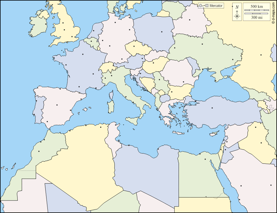Wide Mediterranean Sea, d-maps.com: free map, free blank map, free ...